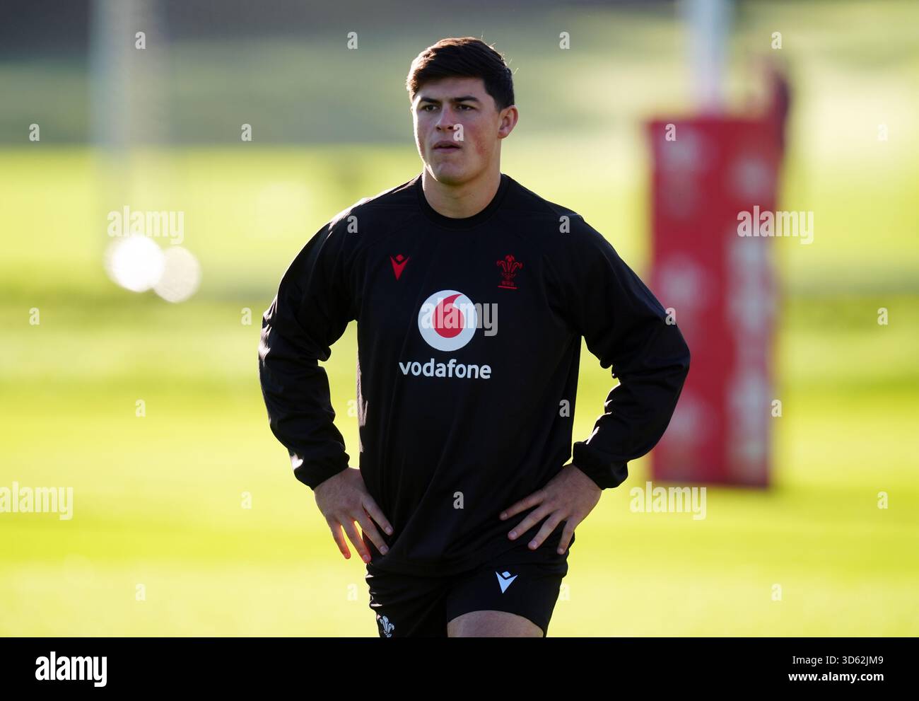 Wales' Louis Rees-Zammit during a training session at Vale Resort ...