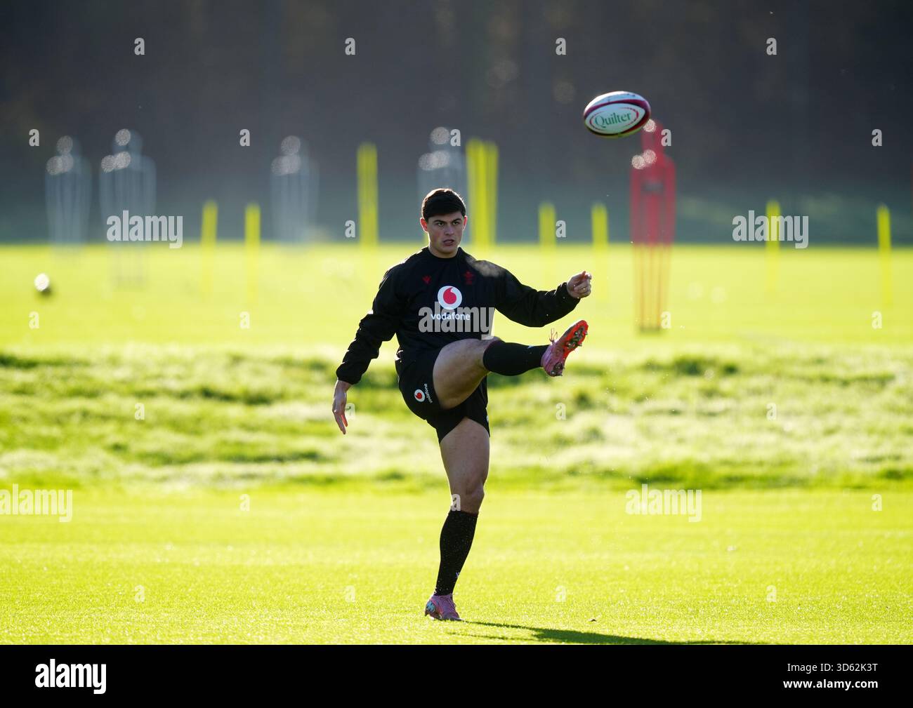Wales' Louis Rees-Zammit during a training session at Vale Resort ...