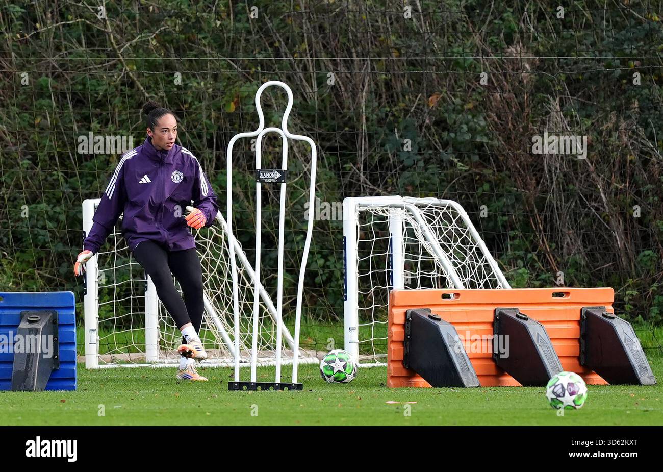 Manchester United goalkeeper Phallon Tullis-Joyce during a training ...
