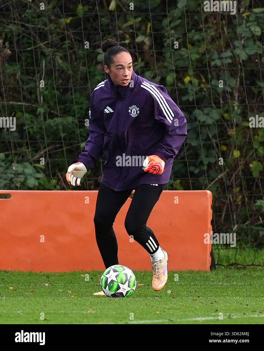 Manchester United goalkeeper Phallon Tullis-Joyce during a training ...
