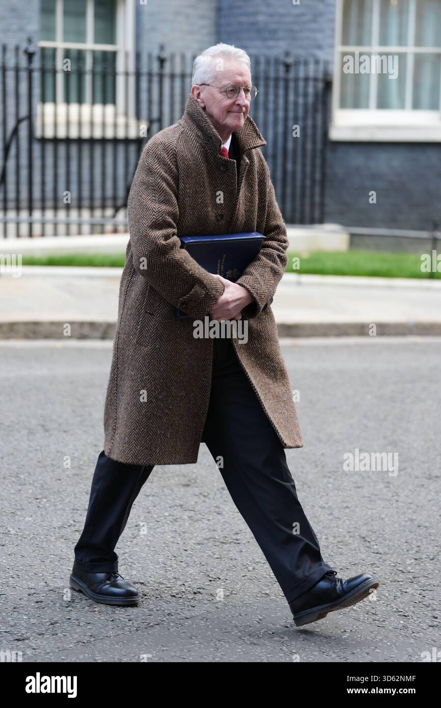Northern Ireland Secretary Hilary Benn leaving after a Cabinet meeting ...