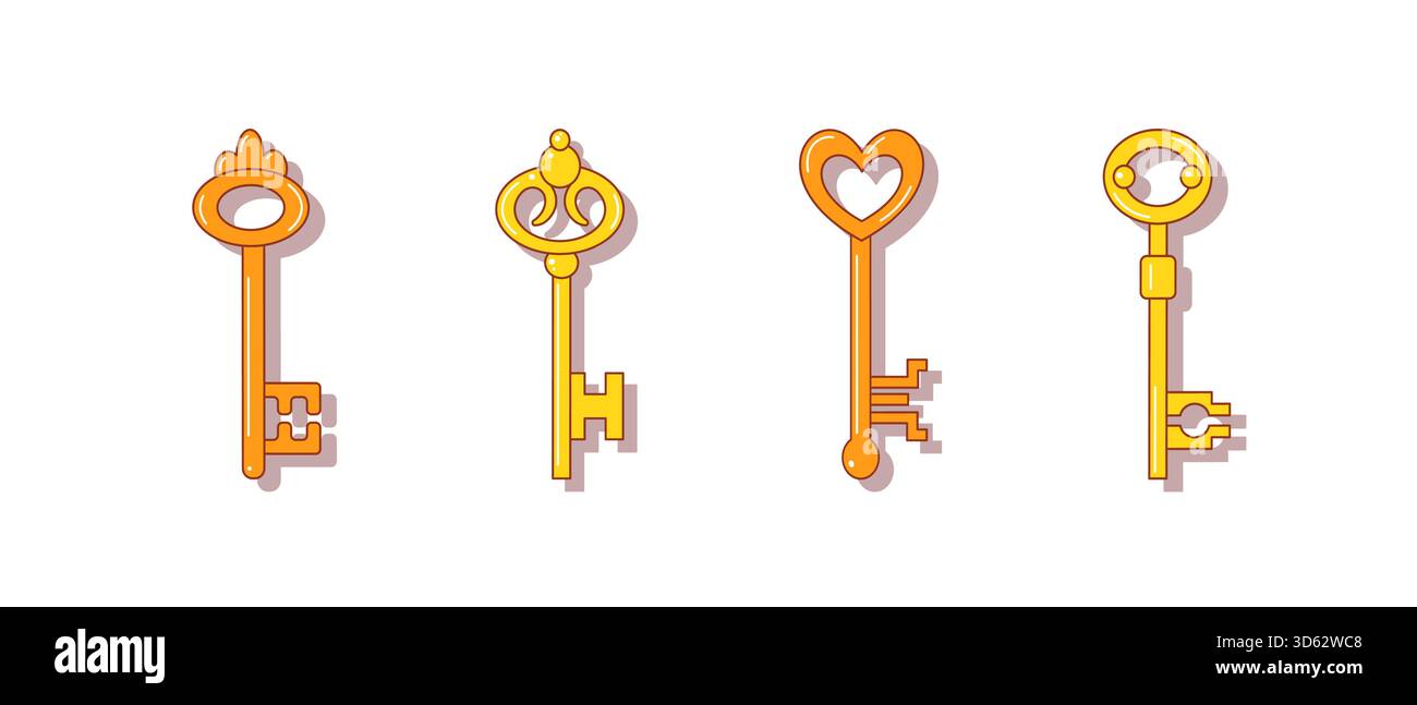 Set of various cartoon style keys Stock Vector Image & Art - Alamy