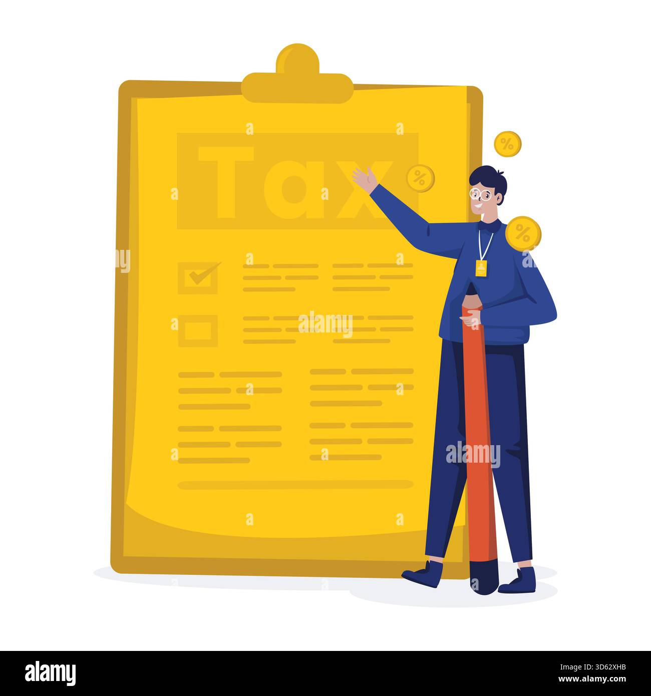 Tax payment cartoon character Stock Vector Images - Alamy
