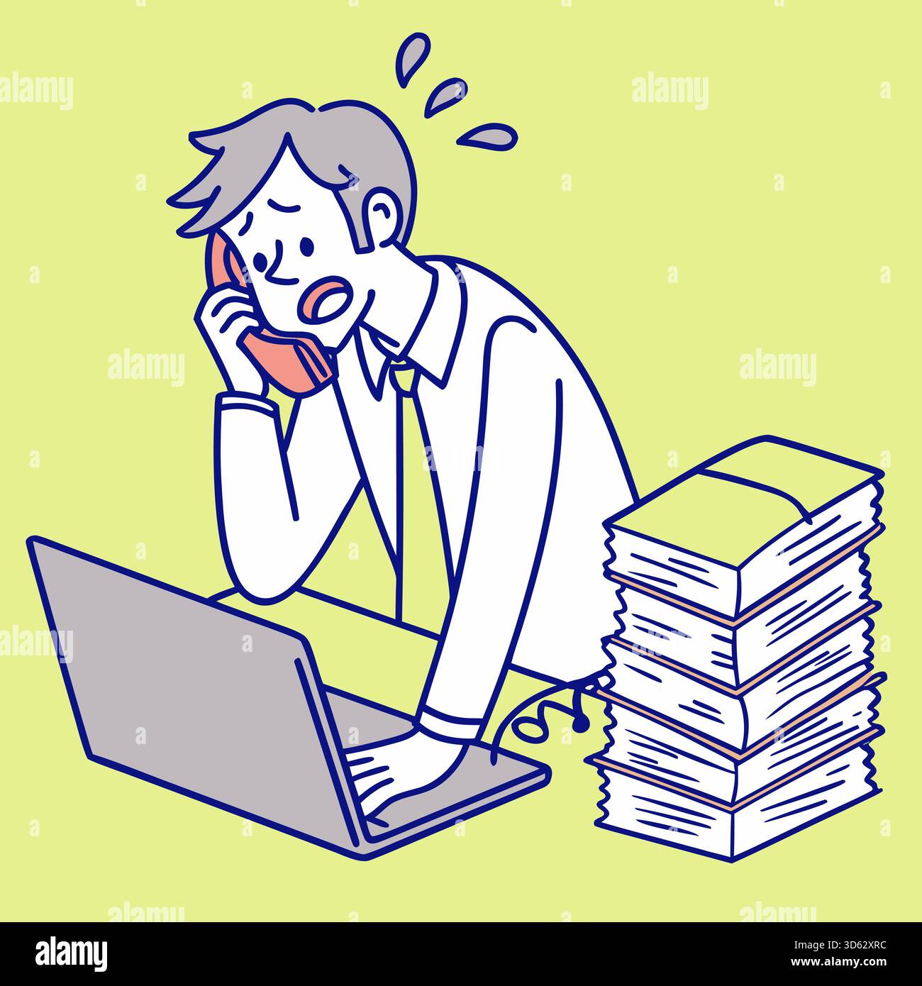 Stressed worker Stock Vector Images - Alamy