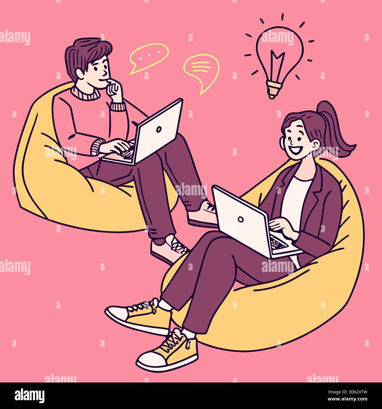 Teamwork brainstorming creative team Stock Vector Images - Alamy