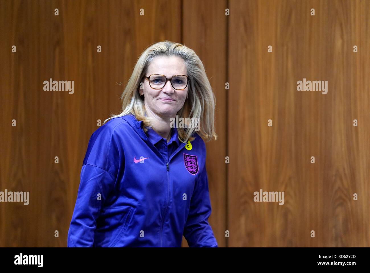 England manager Sarina Wiegman during a team announcement at Wembley ...