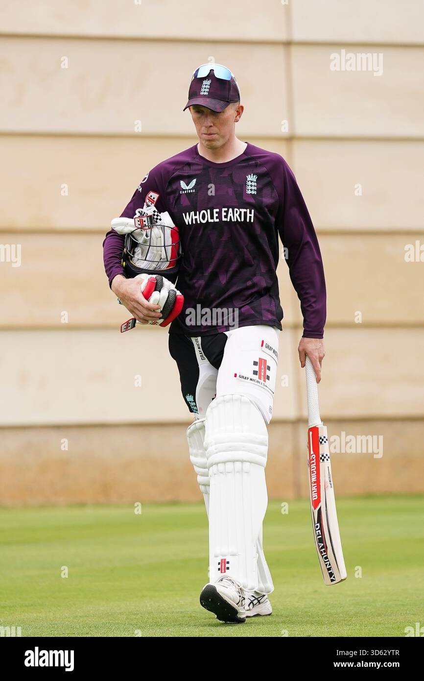 England's Zak Crawley walks to practice during a nets session at the ...