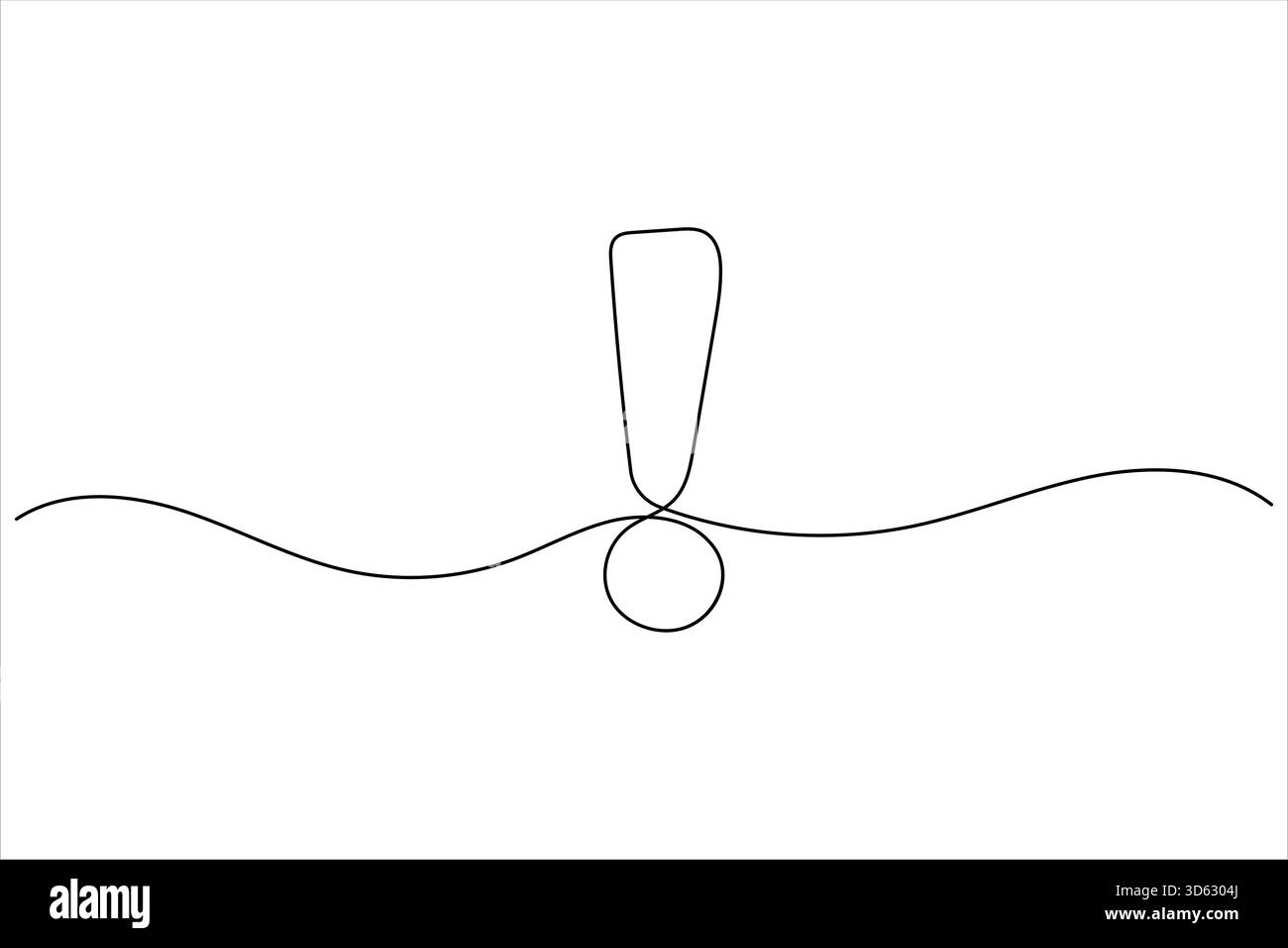 Exclamation mark one line art minimal continuous line drawing outline ...