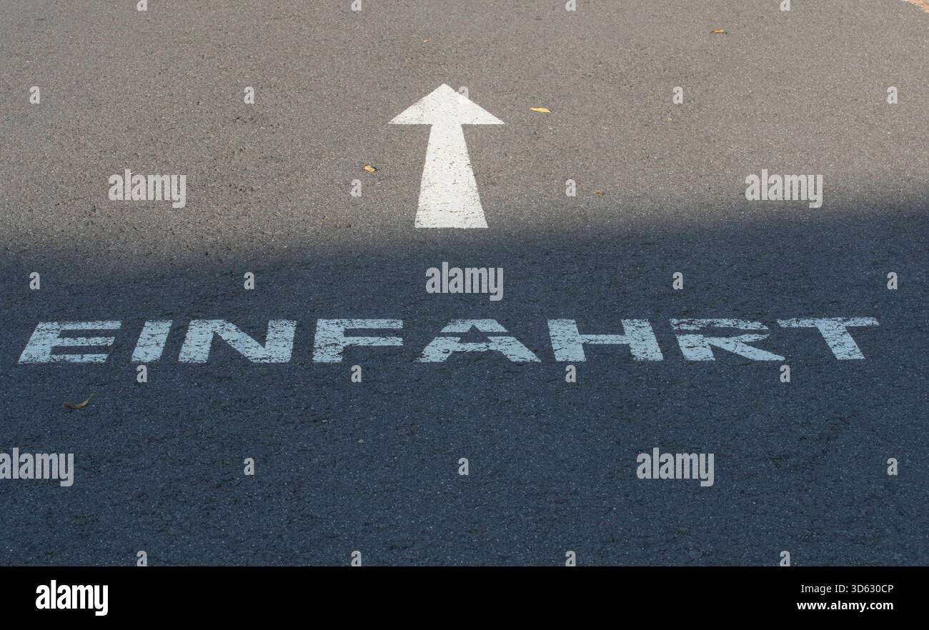 orientation in road traffic by directional arrows, road and traffic ...