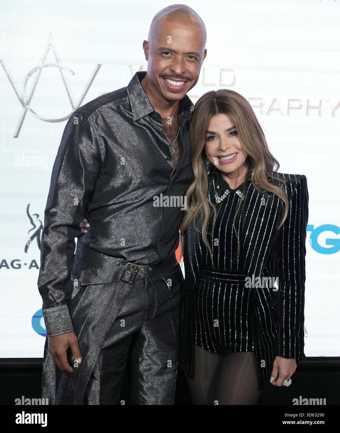 (L-R) Jamal Sims and Paula Abdul at the 15th Annual World Choreography ...