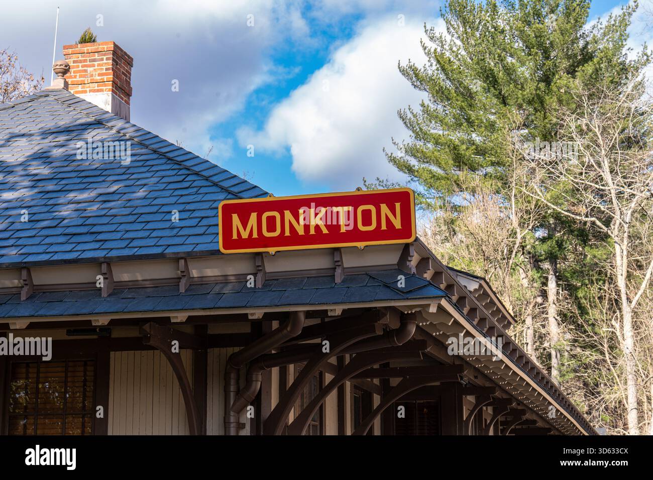 Monkton, MD, USA – November 17, 2025: A Monkton sign on the original ...