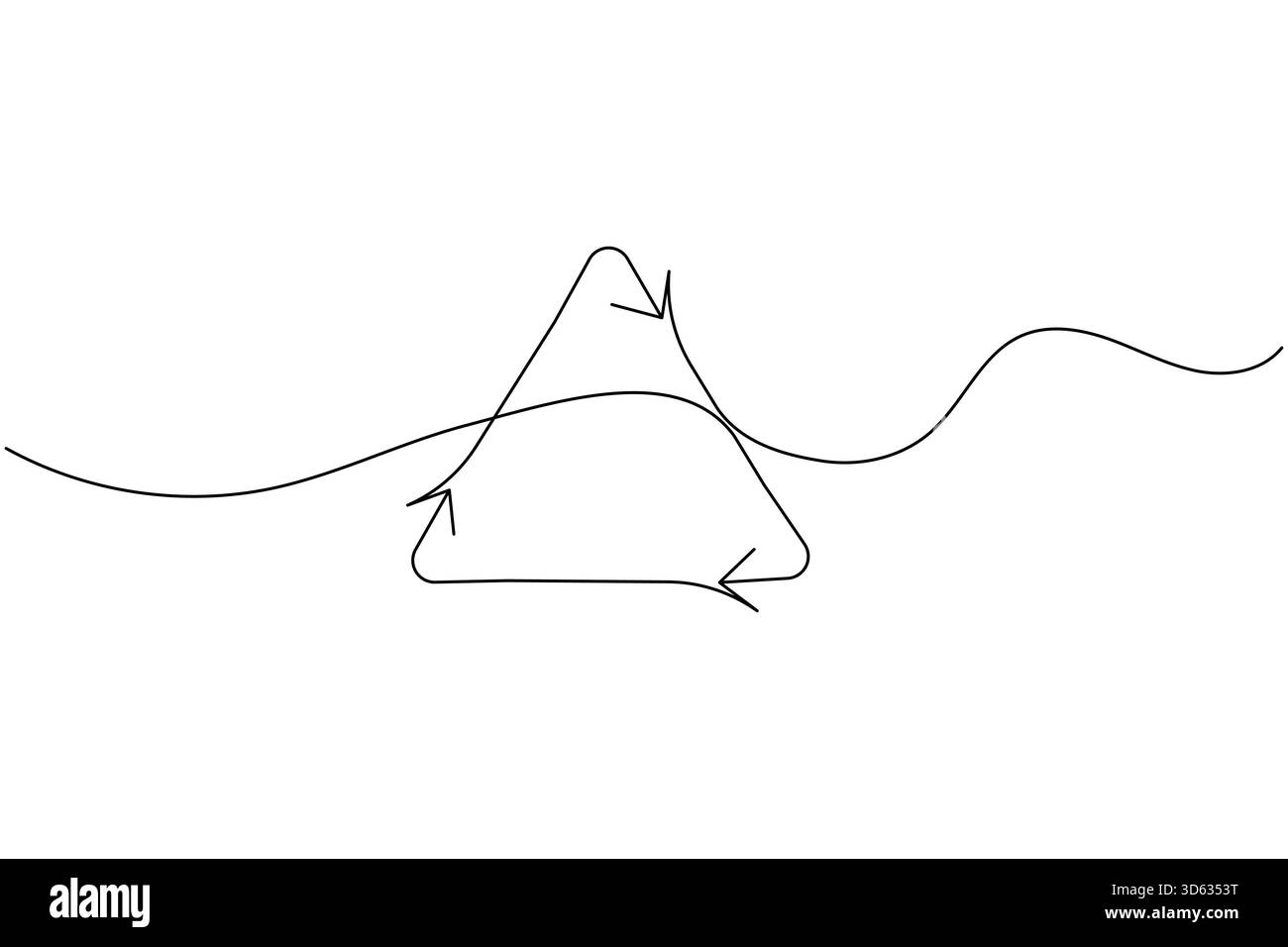 Recycle symbol continuous one line drawing minimalist eco friendly ...