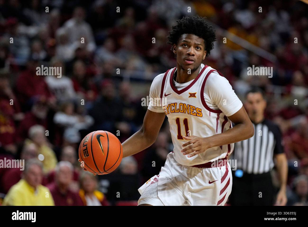 Iowa State guard Dominick Nelson drives up court during the second half ...