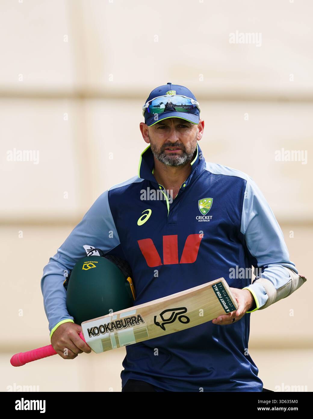 Australia's Nathan Lyon walks in practice during a nets session at the ...