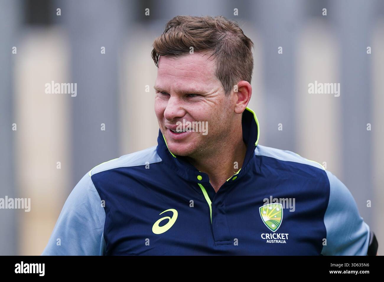 Australia's Steve Smith smiles during a nets session at the Optus ...