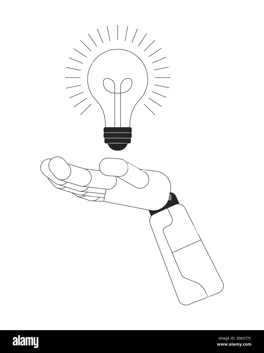 Line art drawing hand presenting Cut Out Stock Images & Pictures - Alamy