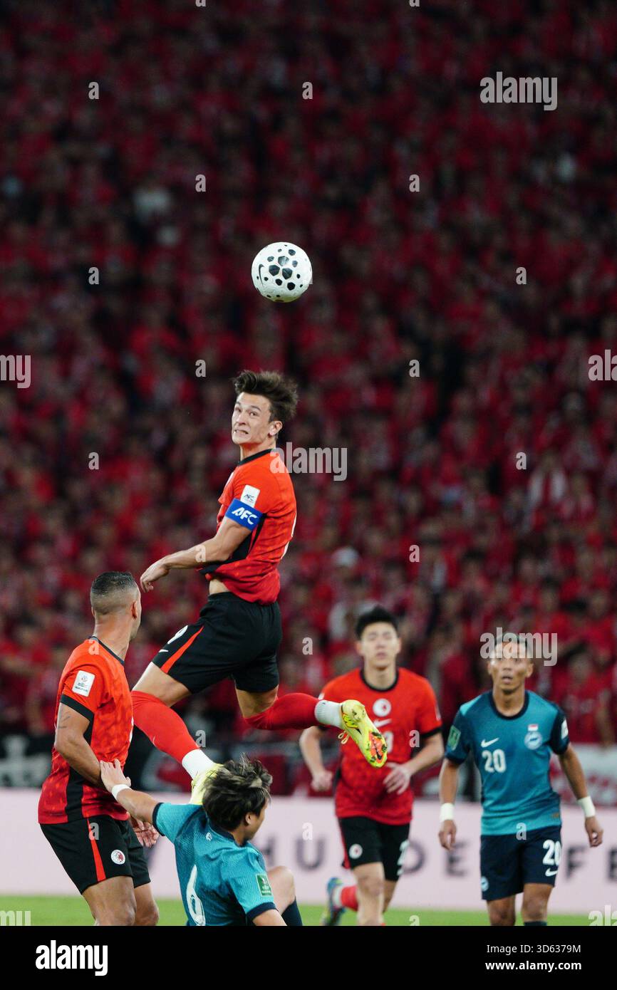 Hong Kong player Matthew Elliot Wing Kai Chin Orrand during the match ...