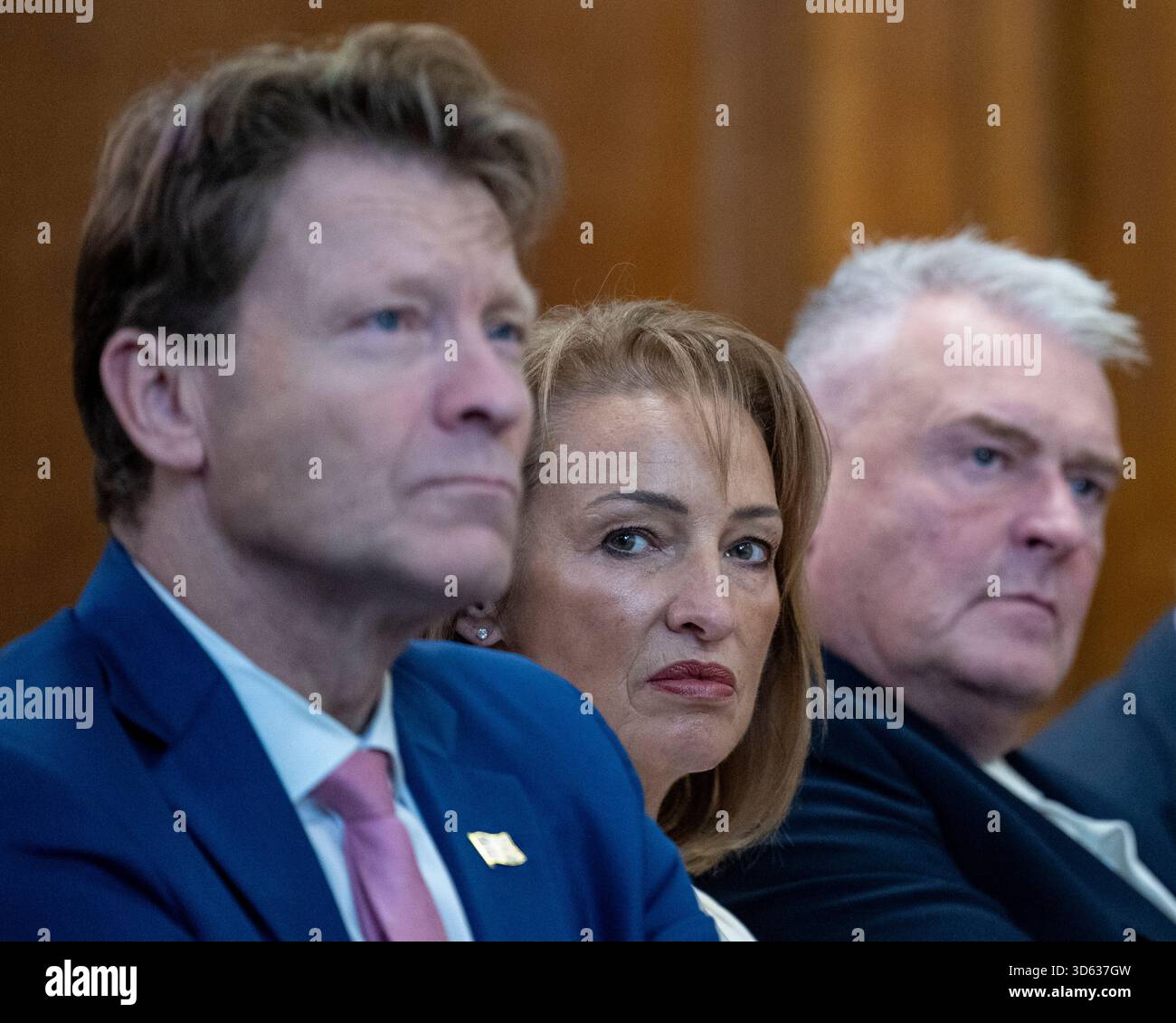 London, UK. 18 November 2025. (L to R) Richard Tice, MP for Boston ...