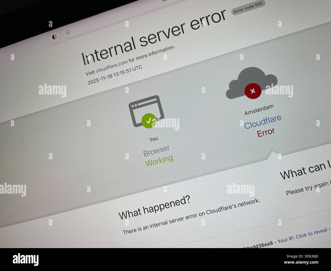 Amsterdam The Netherlands 18th November 2025 Cloudfare internal server ...