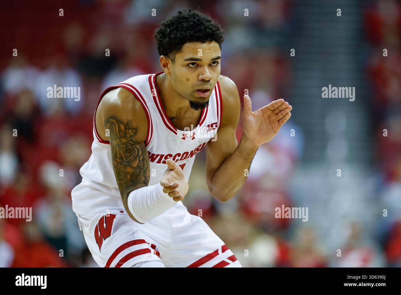 November 17, 2025: Wisconsin Badgers guard Nick Boyd (2) during the NCAA basketball game between ...
