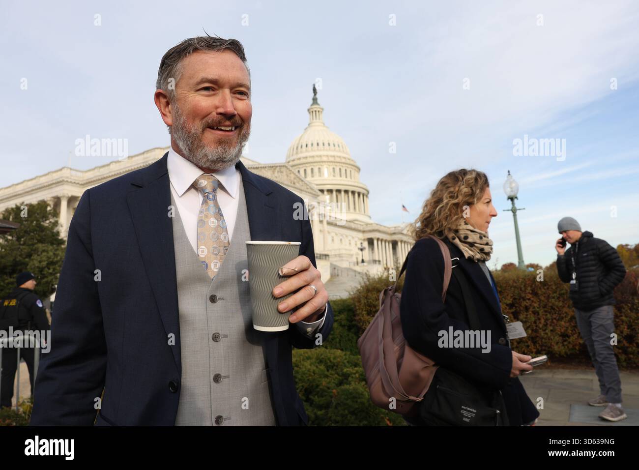 Rep. Thomas Massie (R-KY) arrives at the US Capitol in Washington, Nov ...