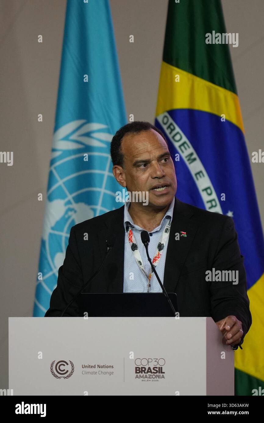 Ralph Regenvanu, Vanuatu's minister for climate change, speaks during a ...