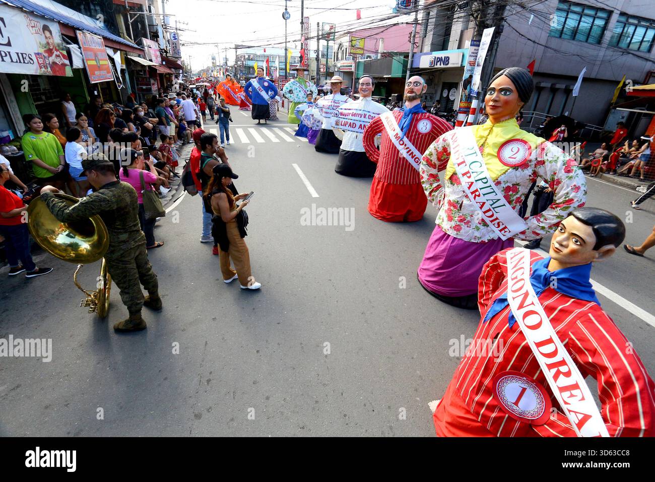 Higantes effigy walking on the streets during the celebrations of ...