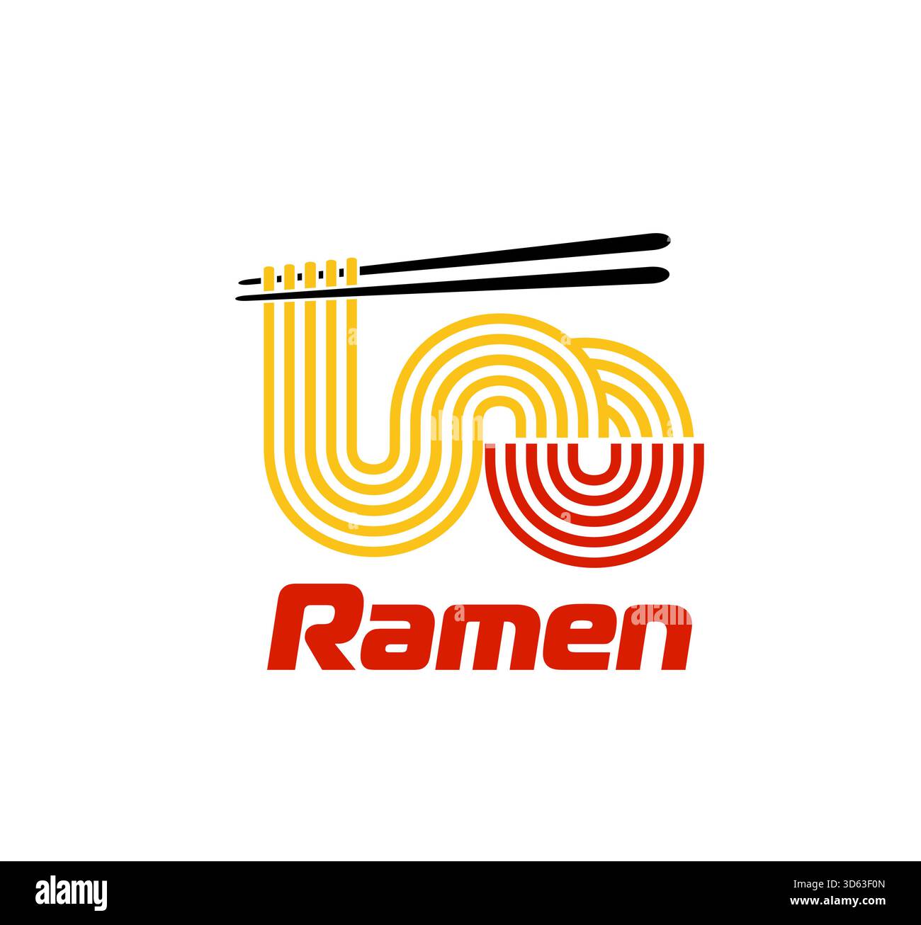 Asian cuisine restaurant ramen dish icon or symbol. Chinese cafe menu ...
