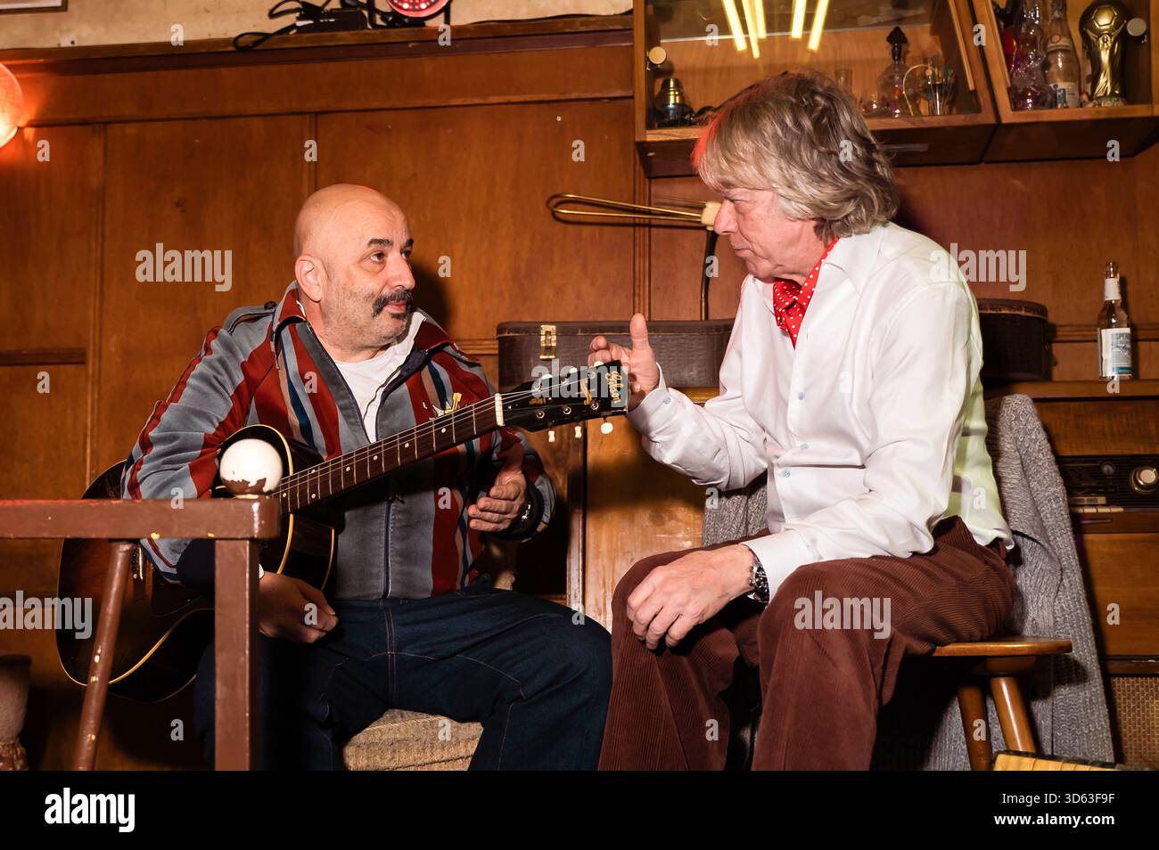 Sandro Giampietro and Helge Schneider at the press conference for the ...
