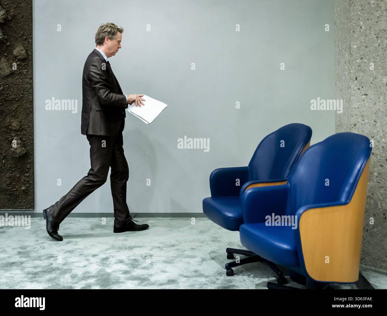 THE HAGUE – Martin Bosma (PVV) leaves the plenary chamber during a ...