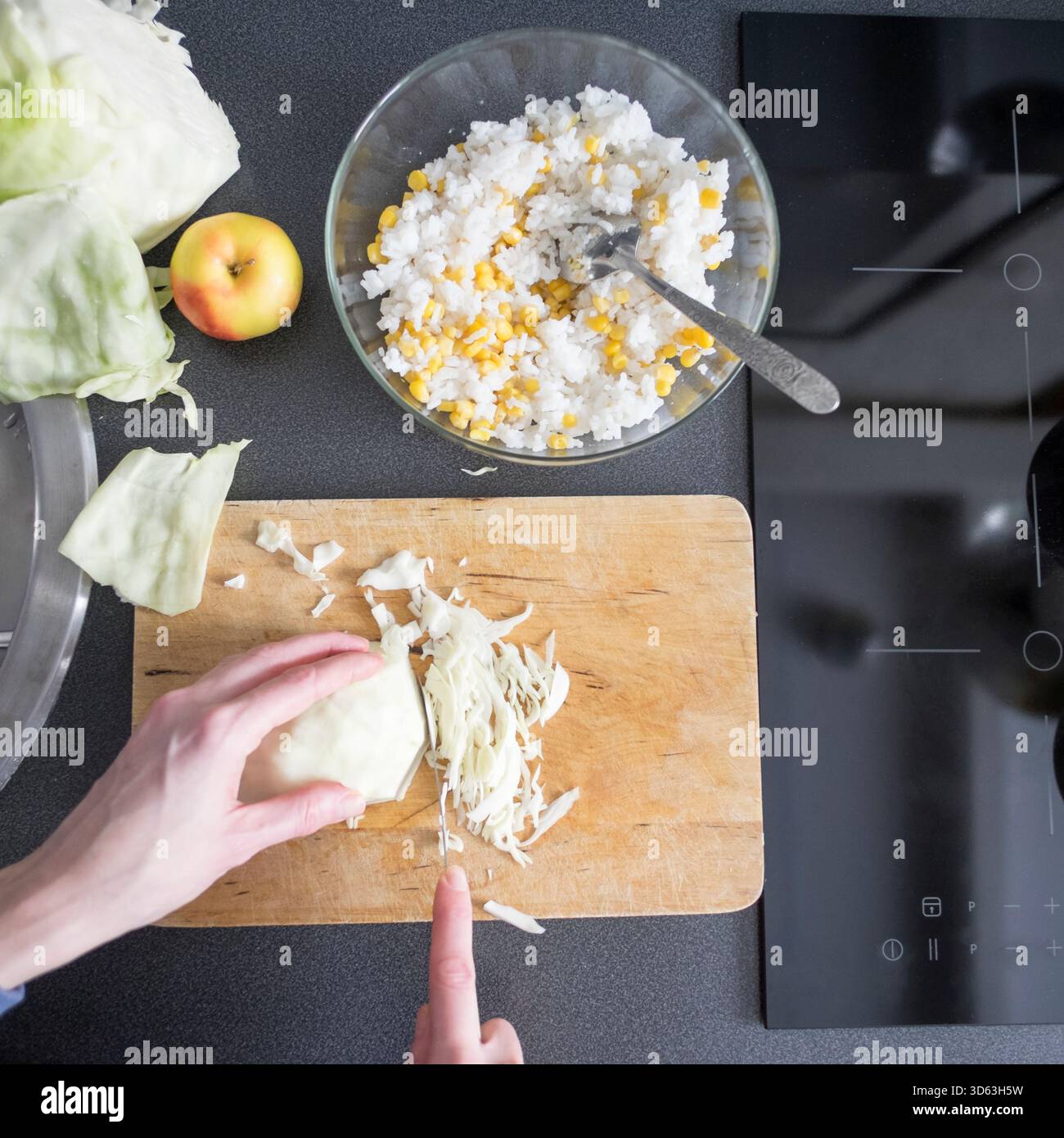 Chopping white cabbage corn hi-res stock photography and images - Alamy