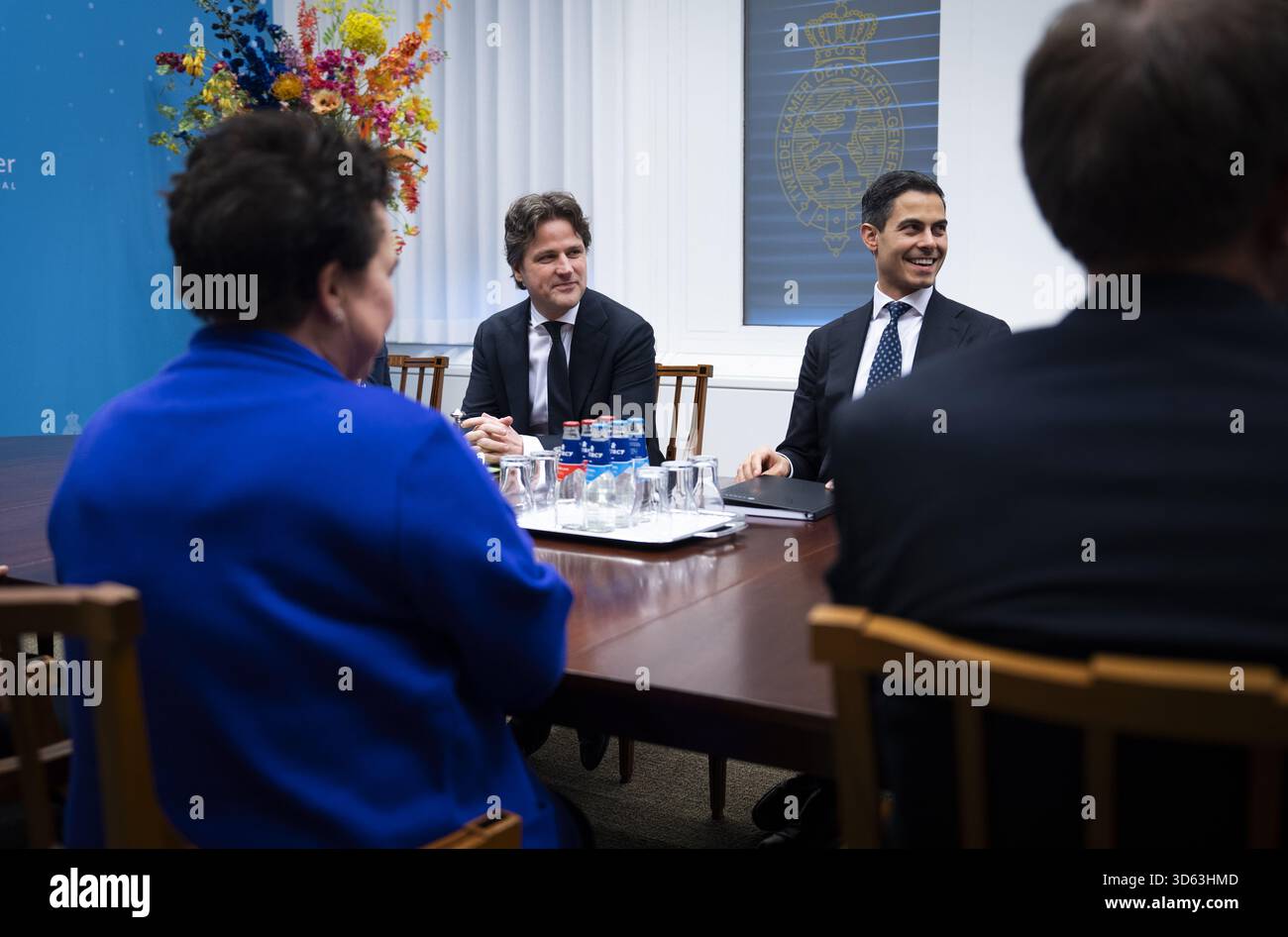 THE HAGUE - Sybrand van Haersma Buma (CDA), party leaders Rob Jetten ...