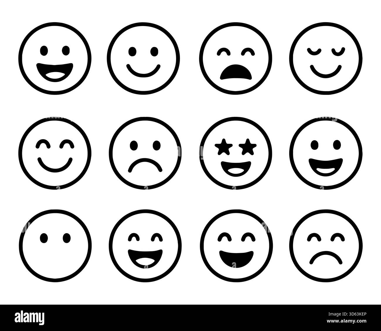 Illustration expression emotions in Black and White Stock Photos ...