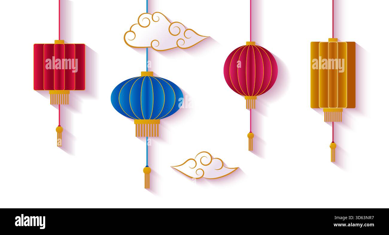 Decorative lamps on festive Stock Vector Images - Alamy