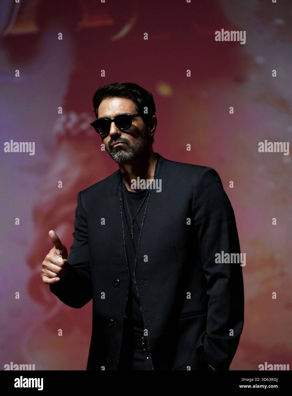 Actor Arjun Rampal poses for a photoshoot during a promotional event ...