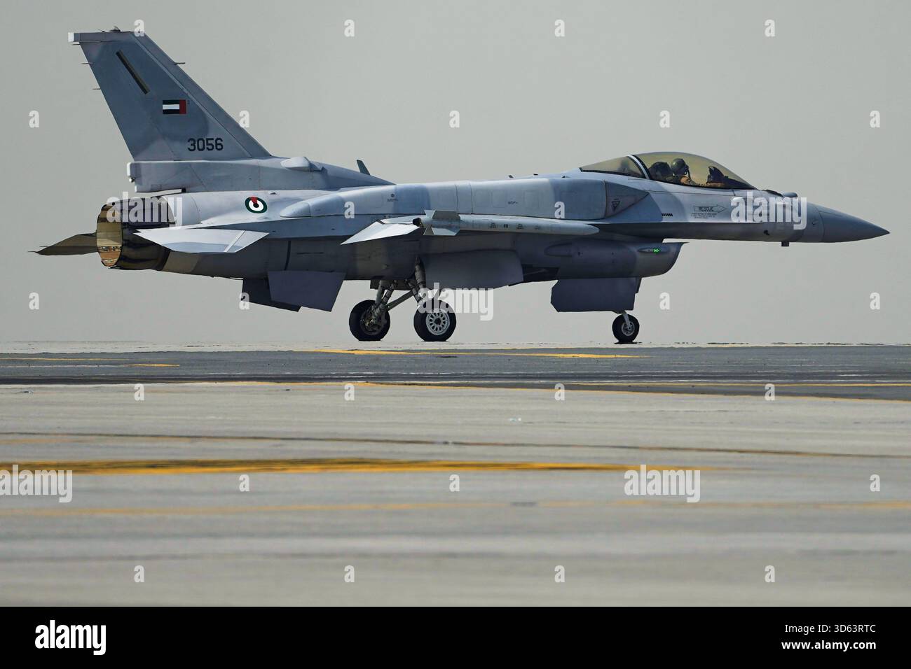 An F-16 fighter aircraft of the United Arab Emirates Air Force during ...