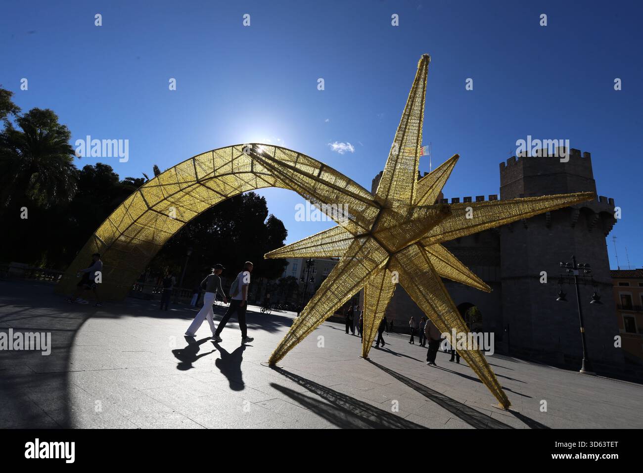 Festive street decorations illuminated hi-res stock photography and ...