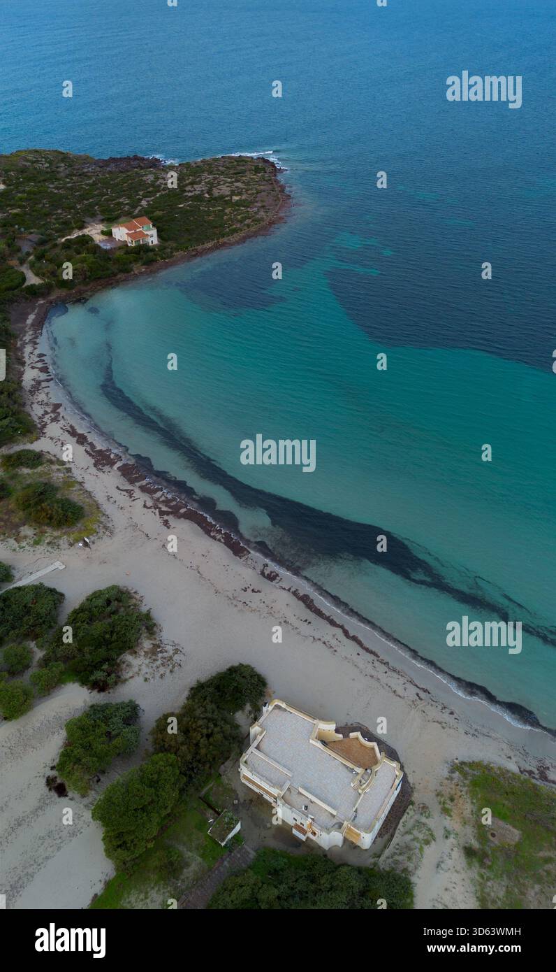 Aerial coastal view of Sotto Torre beach with turquoise water in ...