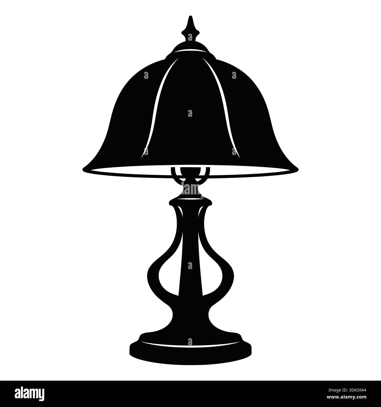 Classic Table Lamp Silhouette Vector Illustration Stock Vector Image ...