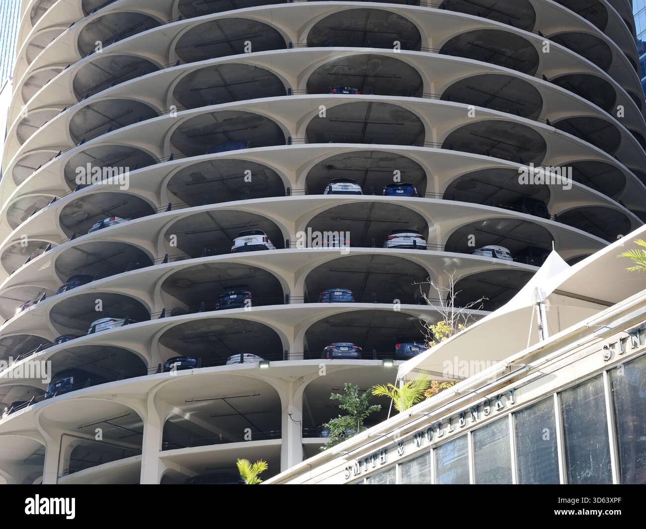 Chicago, IL - September 15, 2025: Detailed view of cars parked on the ...
