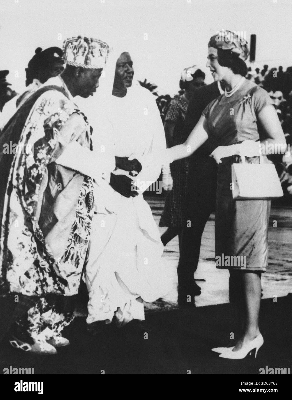Britain's Princess Alexandra is greeted by Adeniji Adele II, President ...