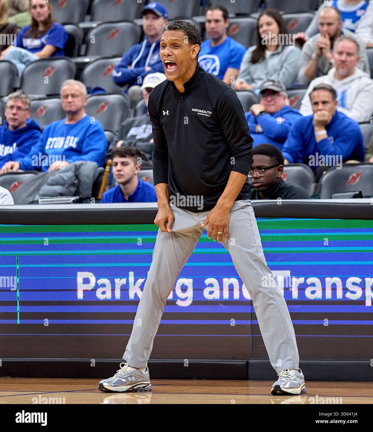 Monmouth head coach King Rice against Seton Hall at the Prudential ...