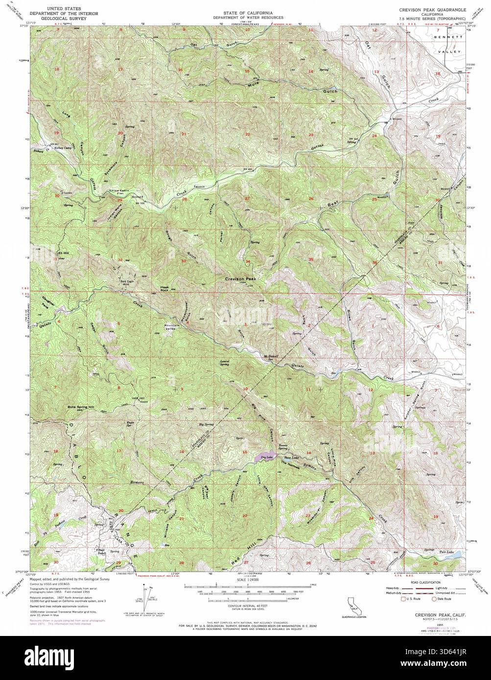 Topographic Map of California 37.125N 121.125W – USGS Historical Sheet ...