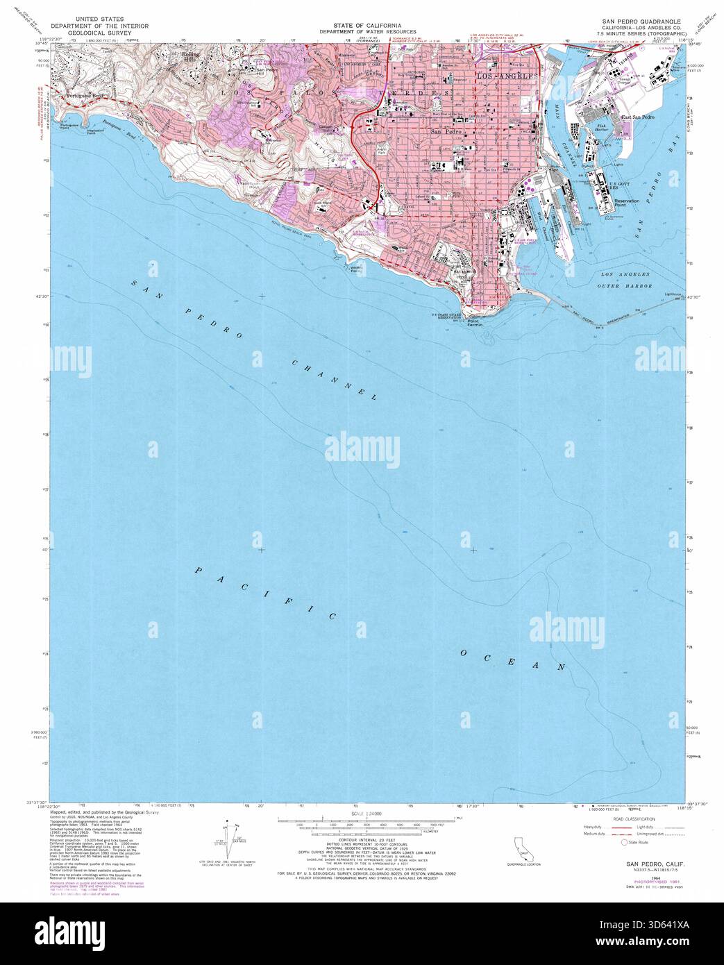 Topographic Map of California 33.625N 118.250W – USGS Historical Sheet ...
