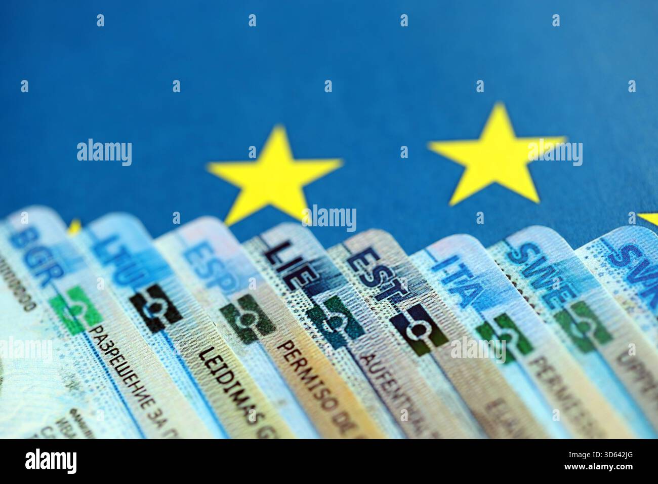 Permanent resident or residence permit cards lies on European Union ...