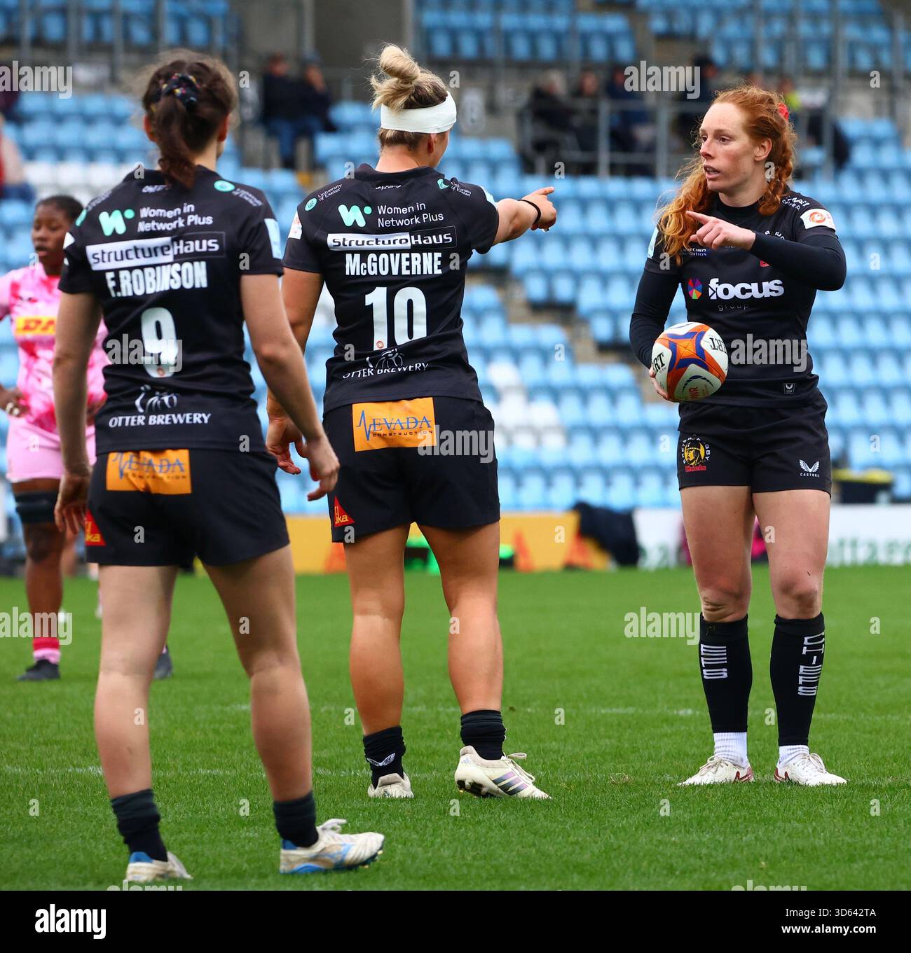 Exeter, Devon, UK. 16th November, 2025. PWR Premiership Women’s rugby Exeter Chiefs v Harlequins ...