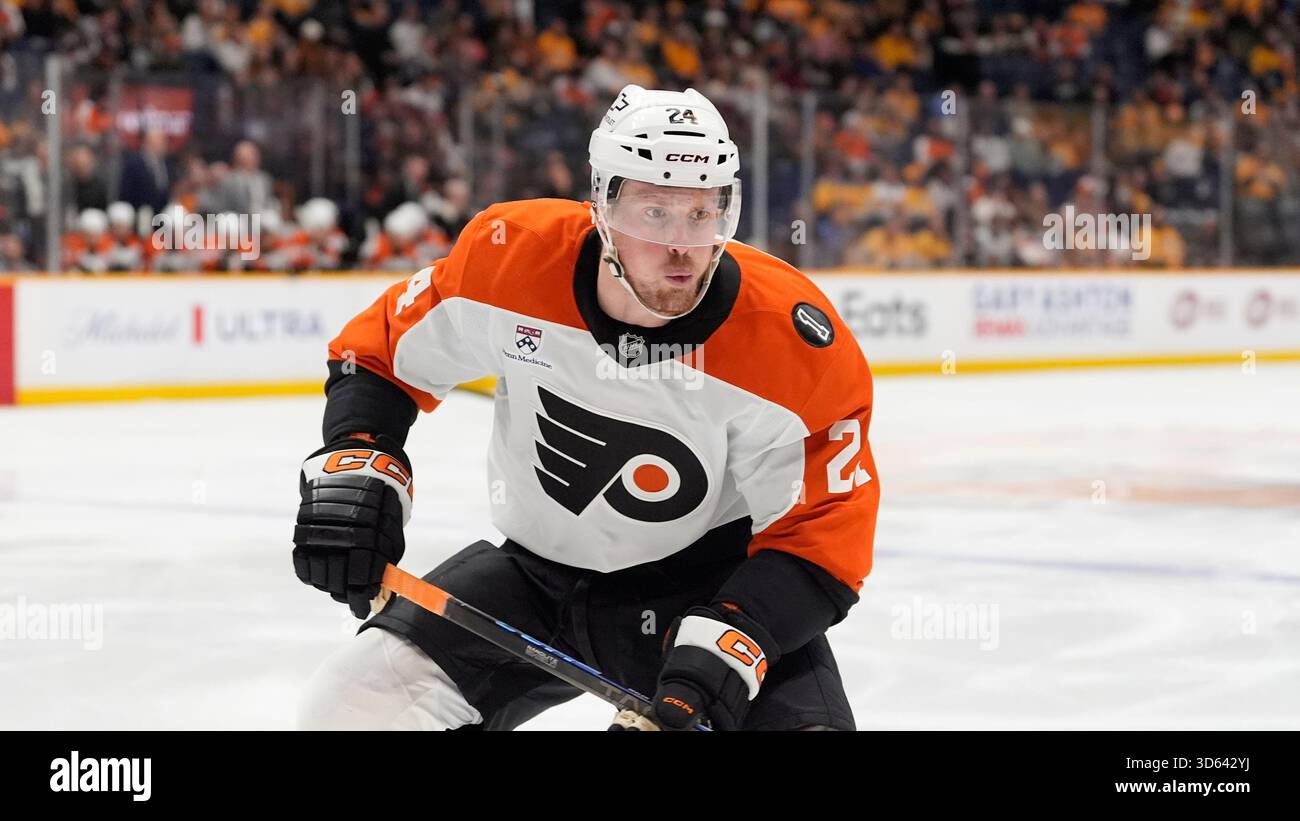 Philadelphia Flyers defenseman Nick Seeler (24) plays during the second ...