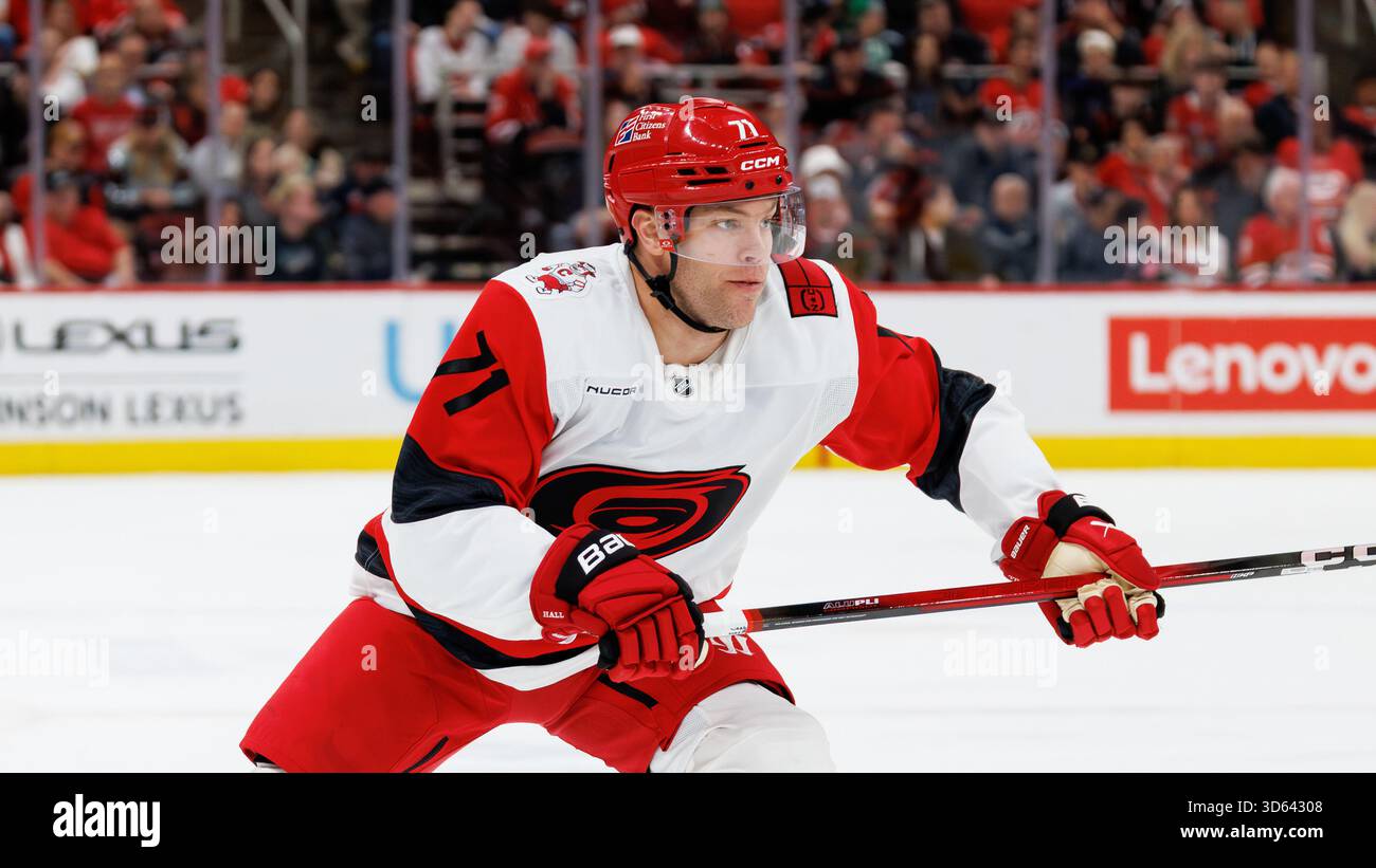 Carolina Hurricanes Taylor Hall (71) skates down the ice during an NHL ...