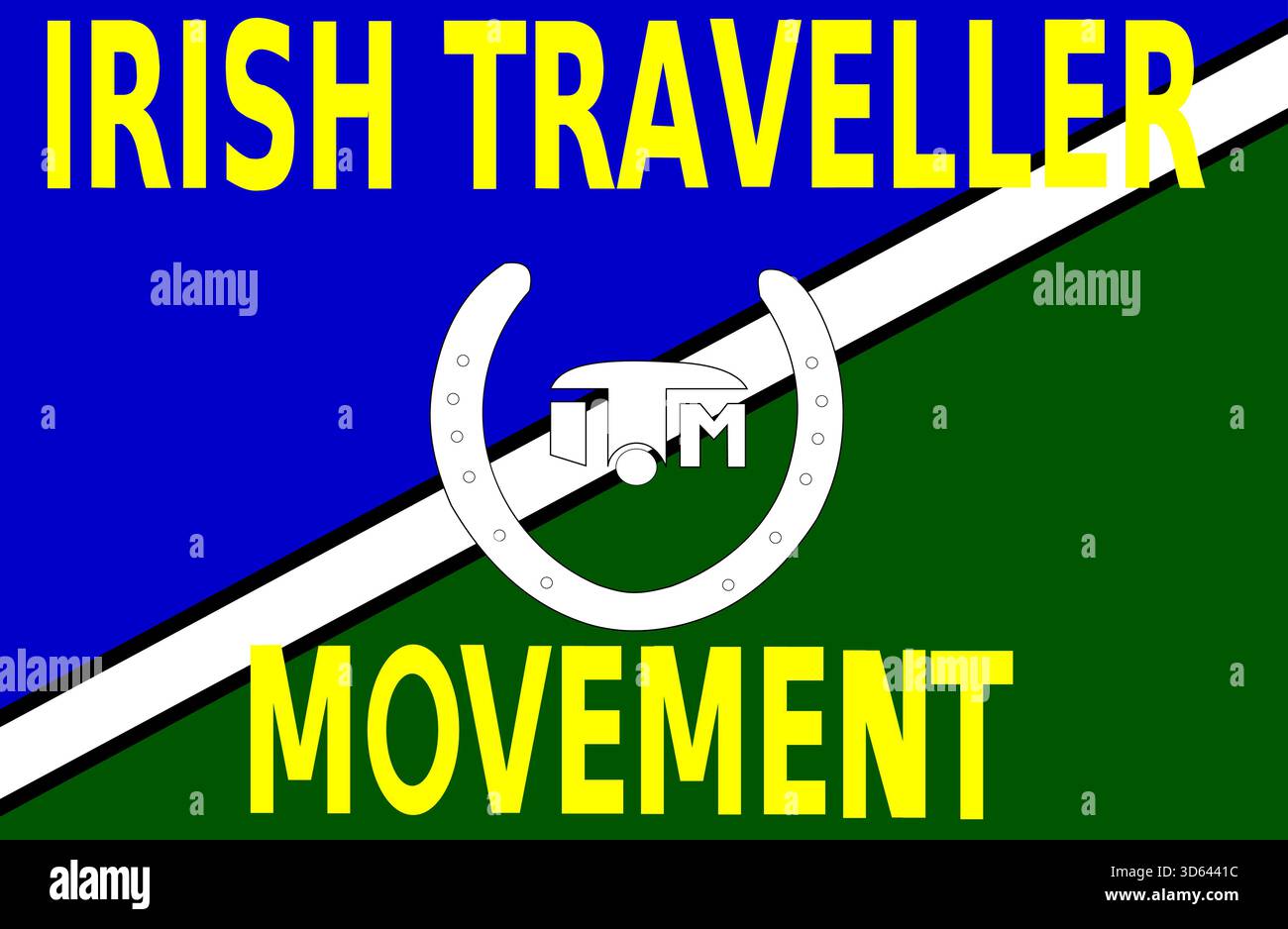 Flag of the Irish Traveller Movement – Blue, Green, and Yellow Stripes ...