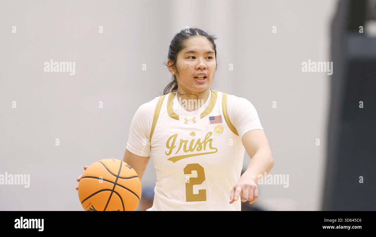 Notre Dame guard Vanessa de Jesus plays during an NCAA basketball game ...